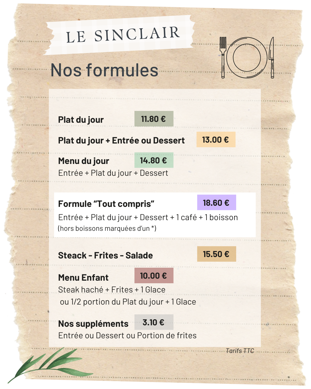 Restaurant Le Sinclair - Les associations Sinclair